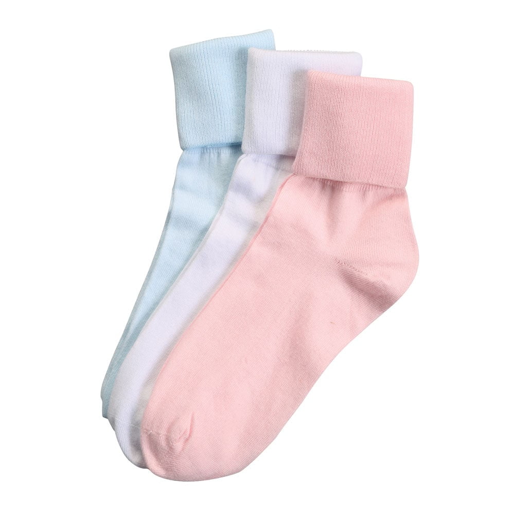Buster Brown Womens 100% Cotton Socks Fold Over Bobby Socks Ankle Socks ...