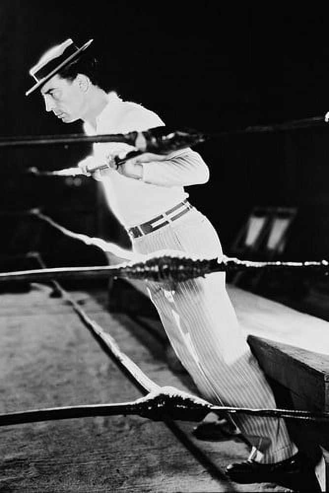 Buster Keaton 24x36 Poster Leaning on Boxing Ropes - Walmart.com