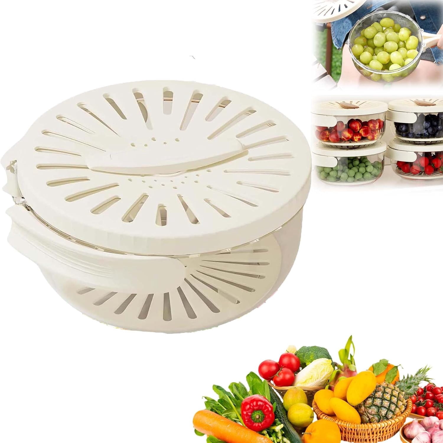 Bustier Fruit Strainer,Fruit Cleaner Bowl with Strainer,2 In 1 Sink ...