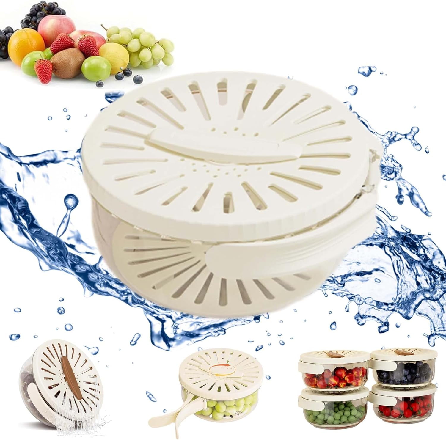 Bustier Fruit Strainer, Fruit Washing Bowl with Strainer, fruit Cleaner ...