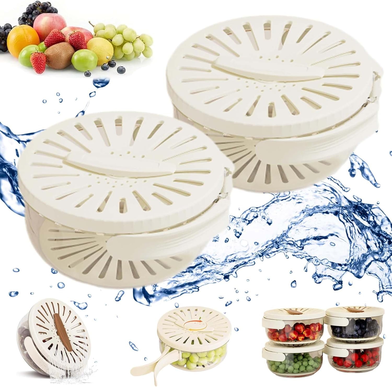 Bustier Fruit Strainer, Fruit Washing Bowl with Strainer, fruit Cleaner ...
