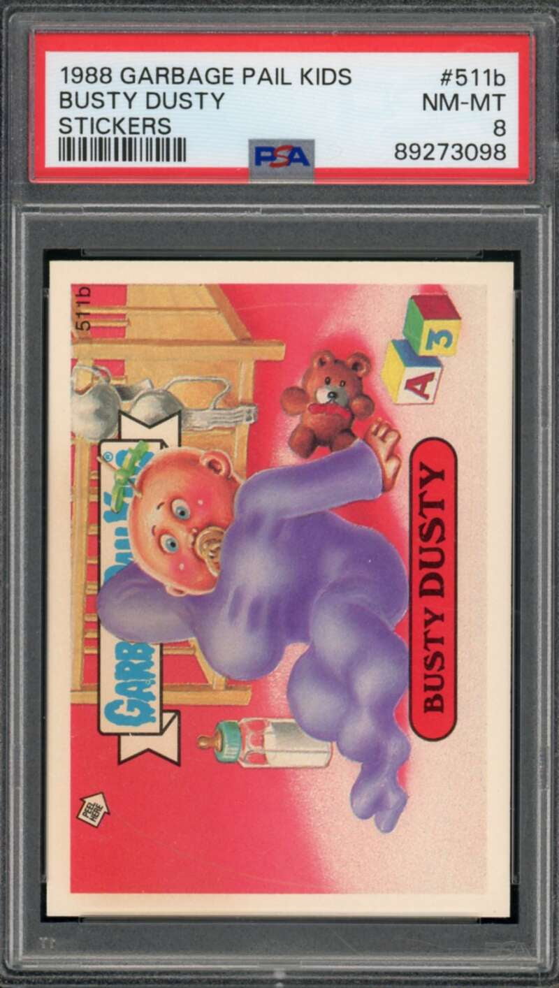 Busty Dusty Stickers Card 1988 Garbage Pail Kids #511b PSA 8 - Walmart.com