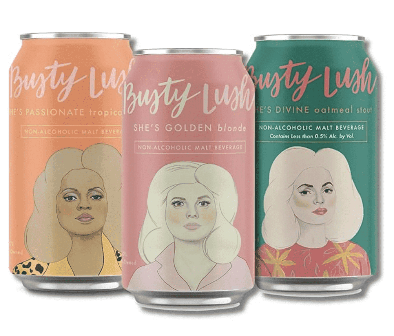 Busty Lush Non-Alcoholic Beer 12 Pack, Blonde Ale, Tropical Sour ...