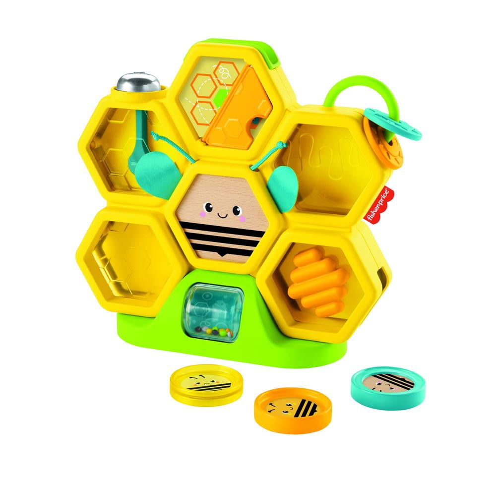 Fisher-Price Busy Activity Hive, bee-themed coin drop activity toy with ...
