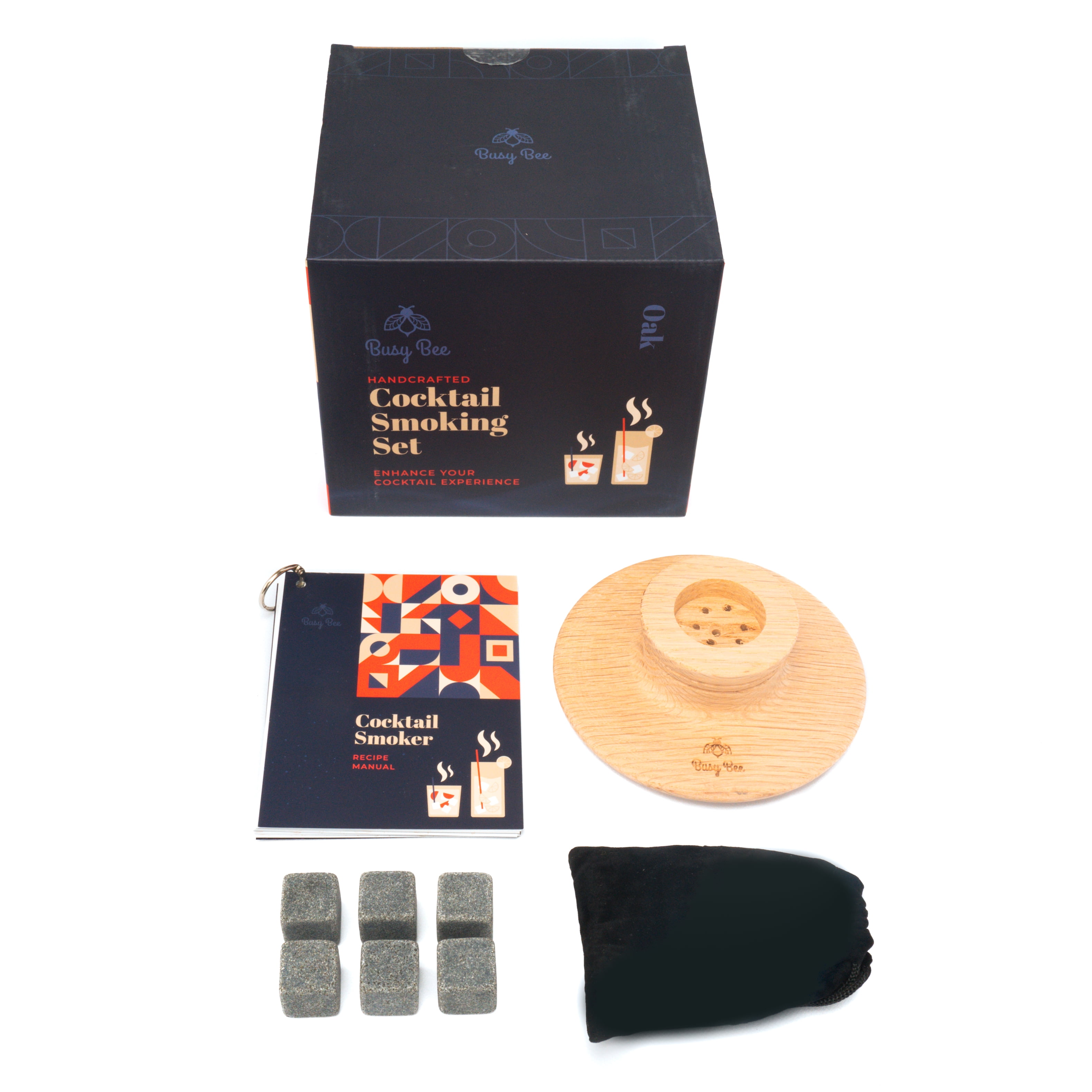 Busy Bee Oak Cocktail Smoker Mixology Bartender Kit – Luxury Cocktail Set with Cocktail Smoker ...