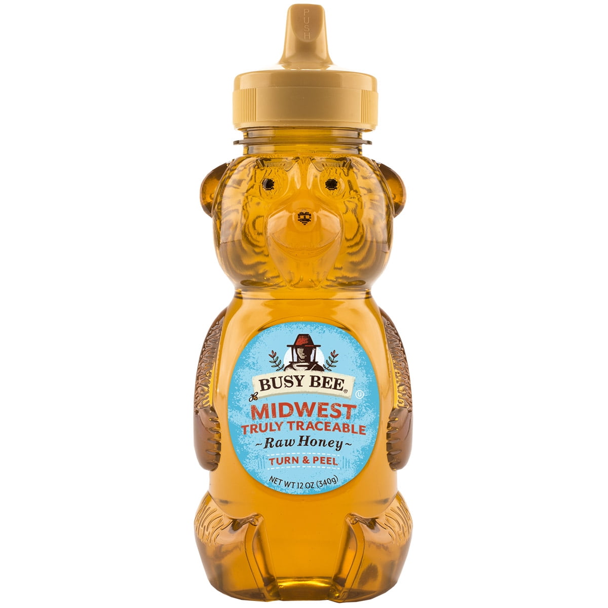 Busy Bee Raw Honey, 100% Traceable Midwest Honey, 12 oz, Plastic ...