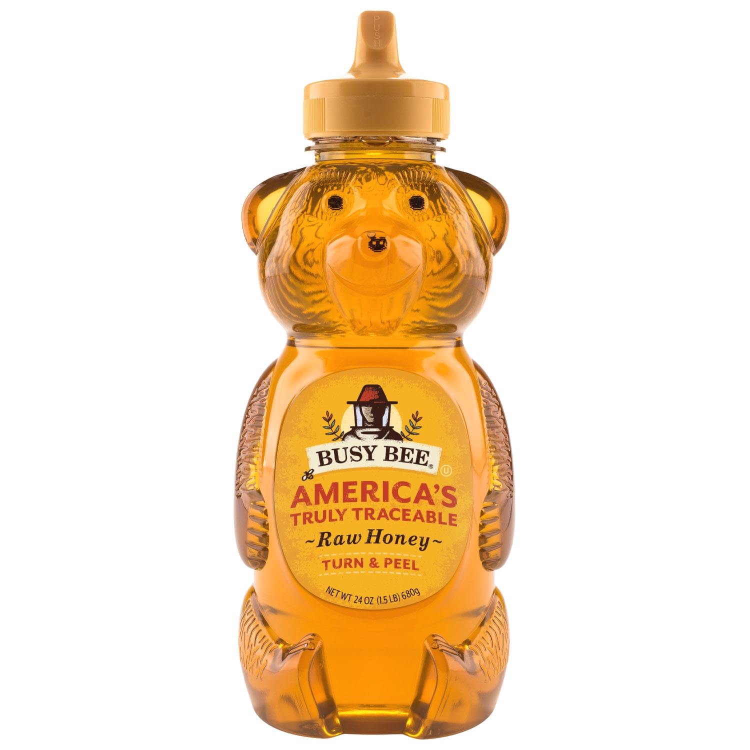 Busy Bee Raw Honey, 100% Traceable USA Honey, 24 oz, Plastic Squeeze ...
