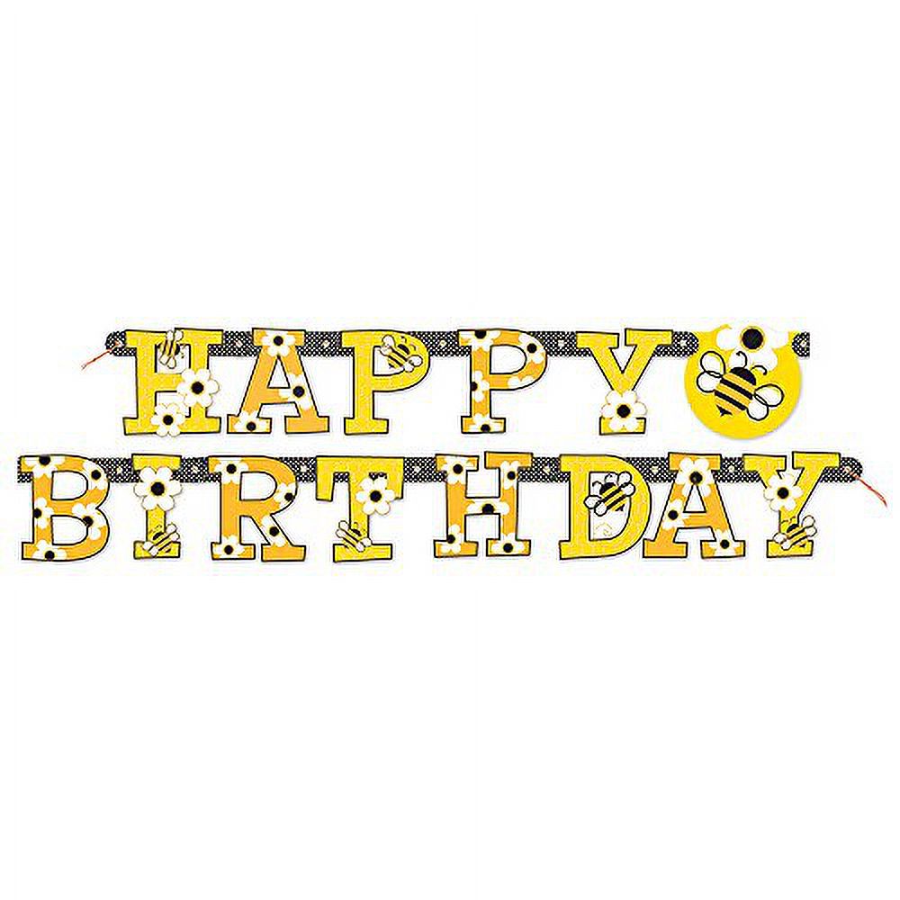 Busy Bees Happy Birthday Banner (5.11ft) - Walmart.com