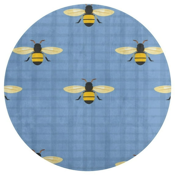 Busy Bees Pattern Round Carpet Non-Slip Wear-resistant for Living Room ...