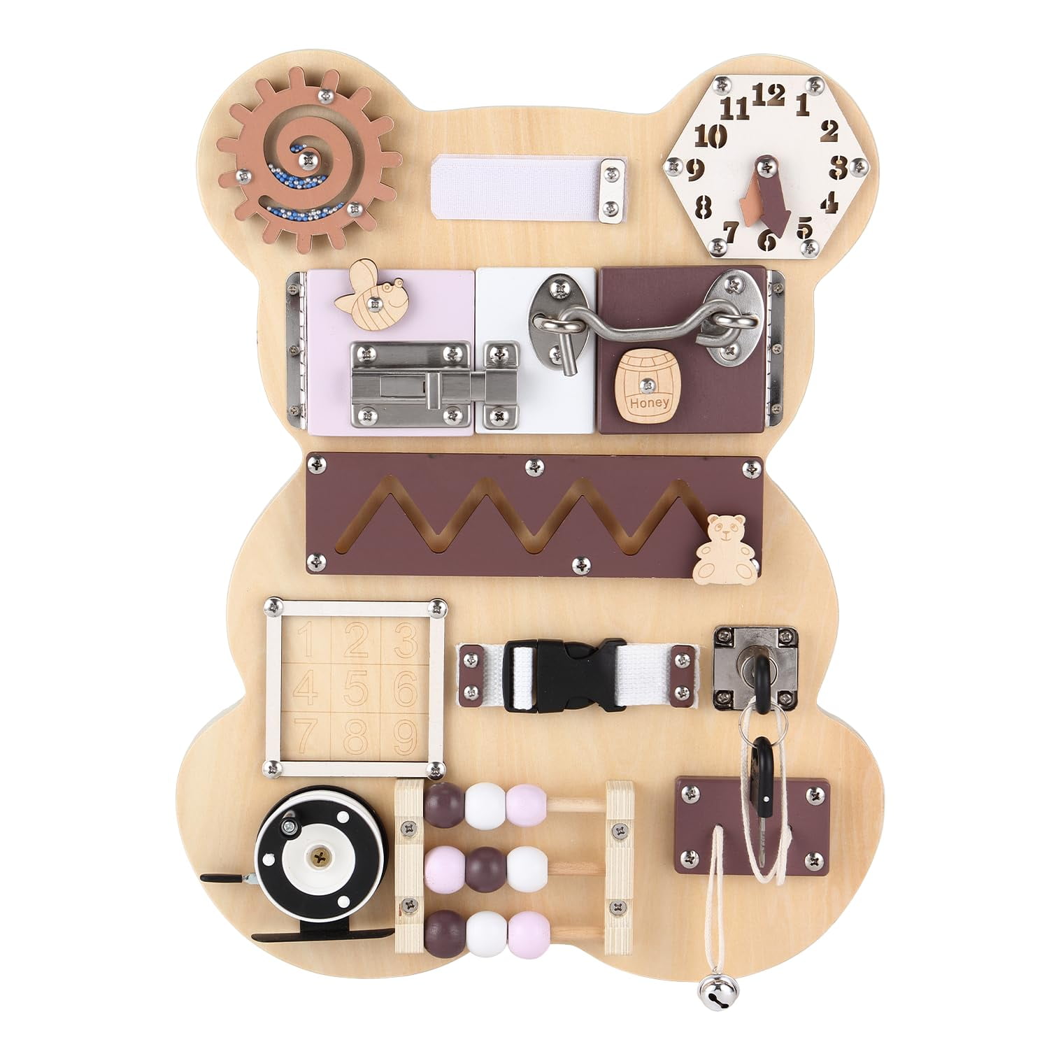 Busy Board Bear For Toddlers 1-3, Montessori Sensory Board - Busy ...