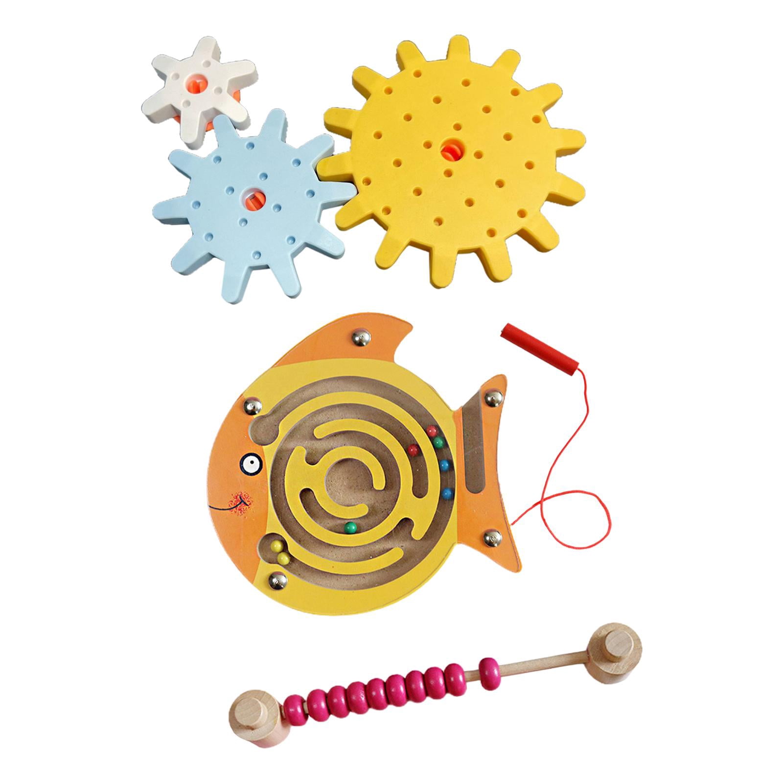 Busy Board Learning Toy Fish Maze and Random Color Abacus Beads and ...