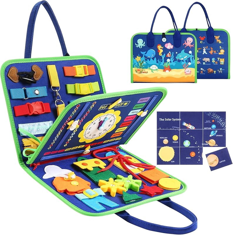 Busy Board Montessori Toy for Toddlers, Educational Learning Activity ...
