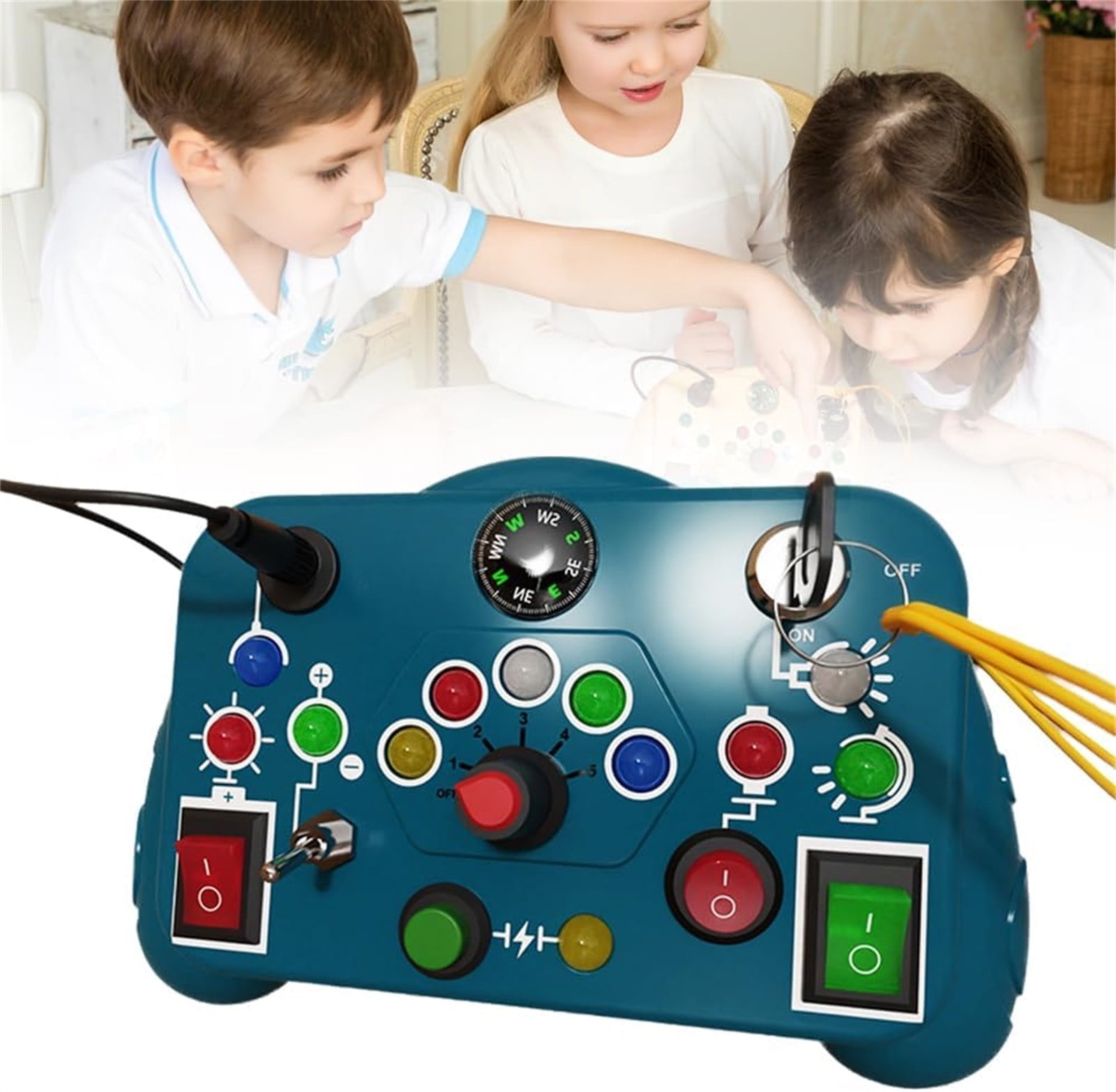 Busy Board Sensory Activity Toy With LED Lights – Interactive Fine ...