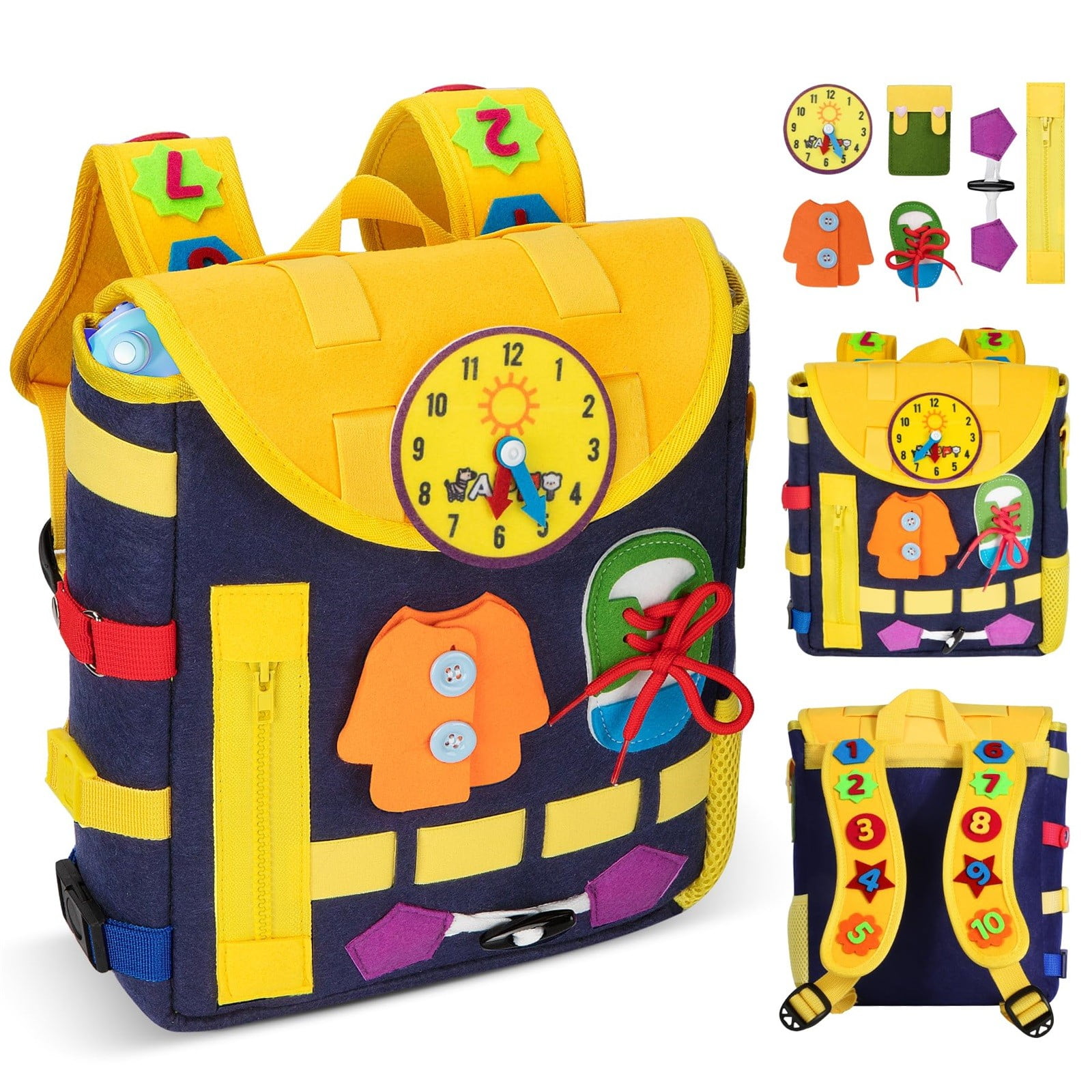 Busy Board Toddler Backpack For 1 2 3 4 Year Old Montessori Sensory ...