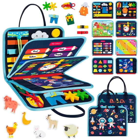 Cowin Busy Board Montessori Toys for Toddler Boy Birthday Gifts, Busy ...
