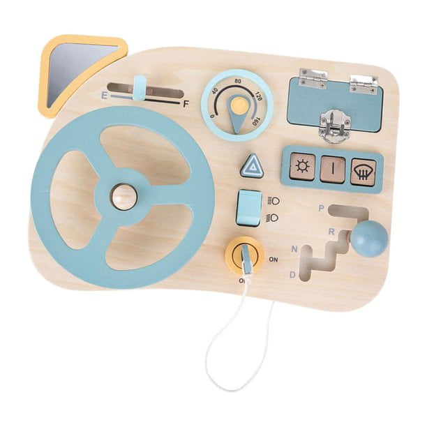 Busy Boards Wooden Dashboard Steering Wheel Pretend Play Driving Toy ...