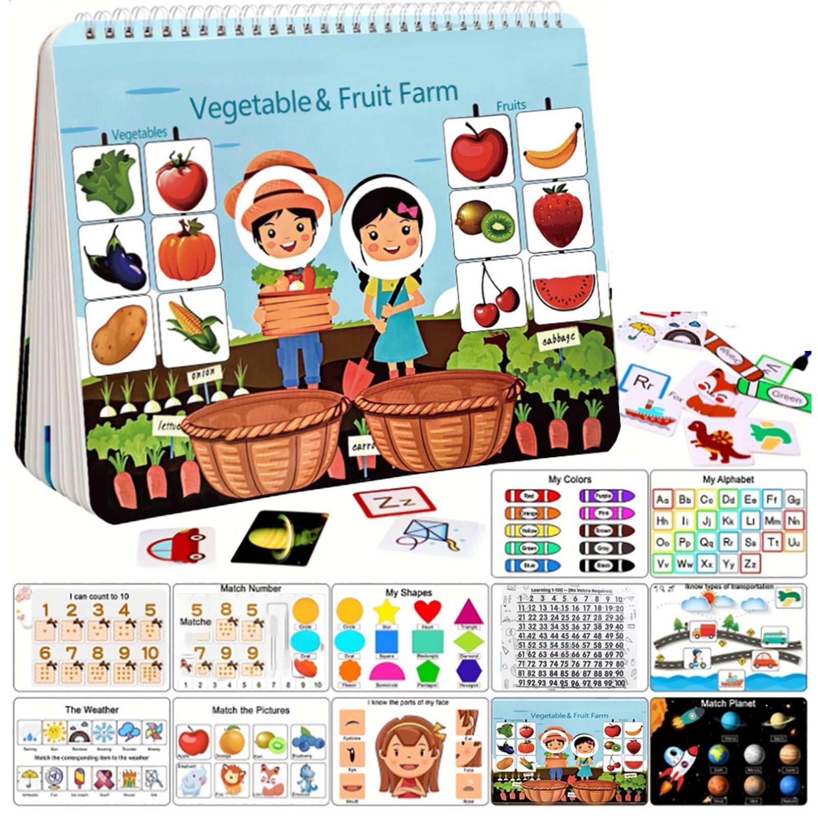 Busy Book for Kids, Montessori Toys for Toddlers, Autism Sensory ...