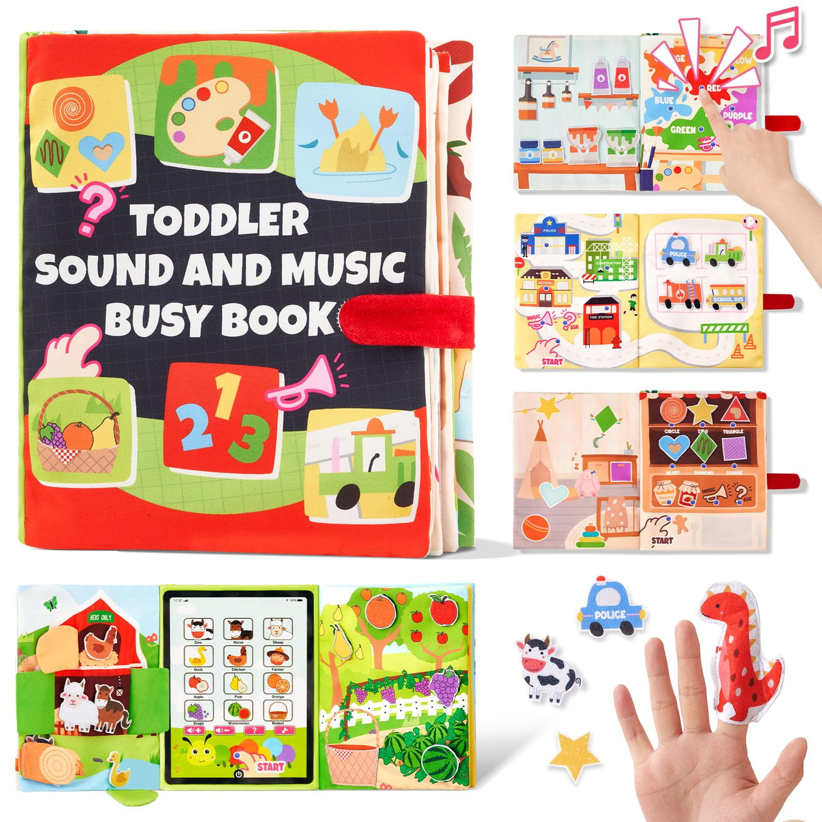 Busy Book For Toddlers 1-3, Montessori Toy With Sound Panel For 2-5 ...