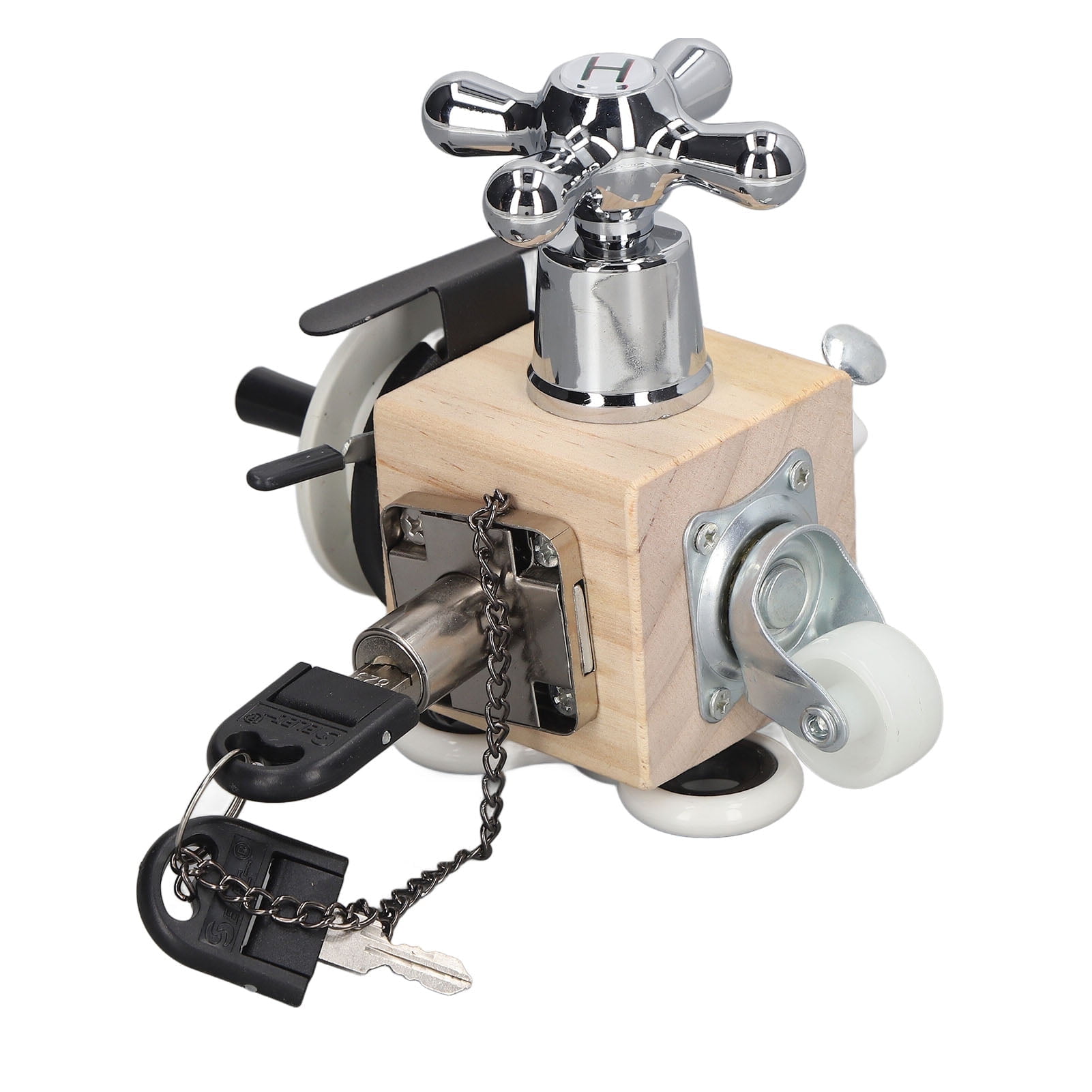 Busy Cube Wooden Activity Fidget Toy,Montessori Wooden Busy Cube for ...