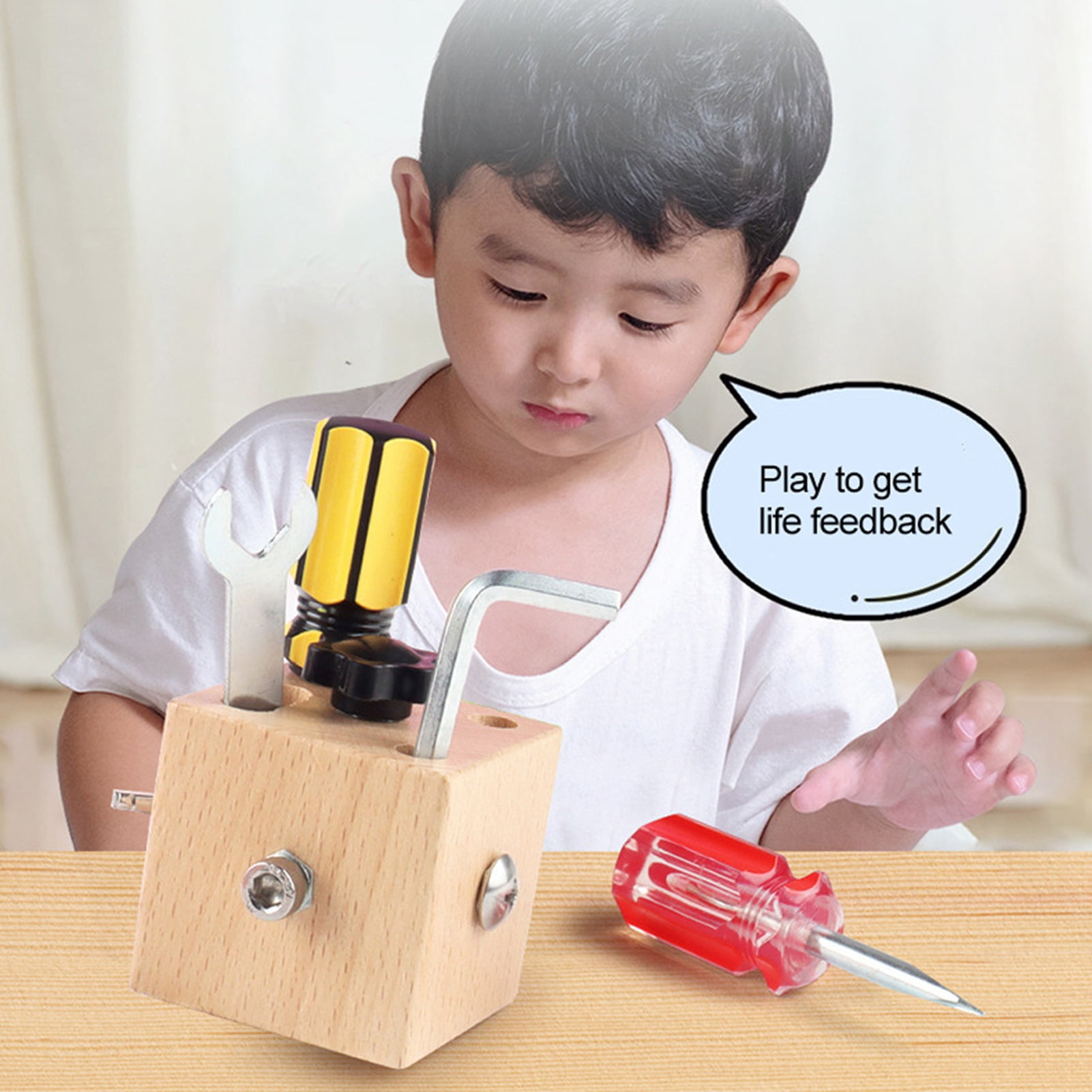 Busy Cube for Kids Wooden Sensory Busy Activity Board Unlock Toy Travel ...