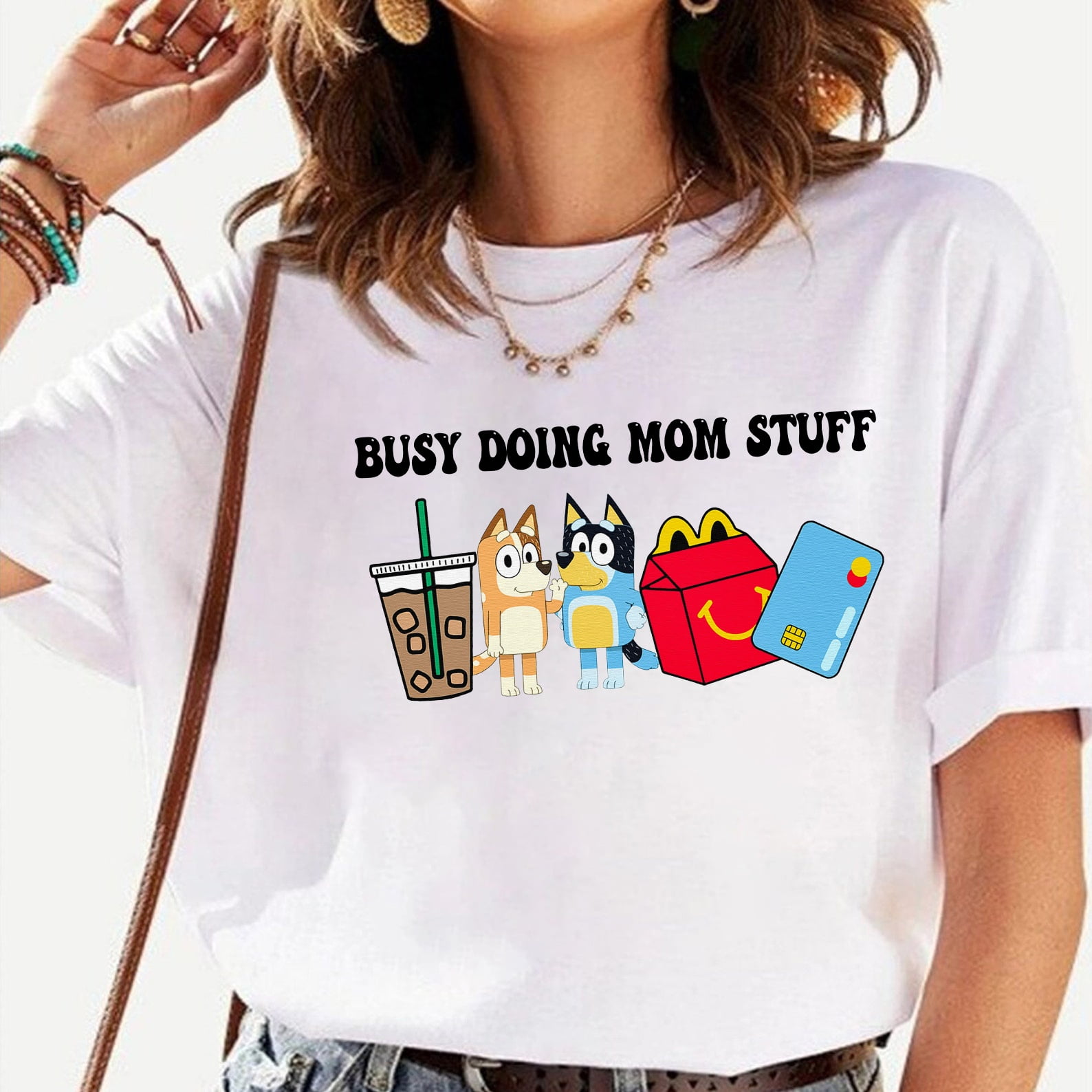 Busy Doing Mom Stuff Bluey T-Shirt, Funny Mom Shirt, Bluey Christmas ...
