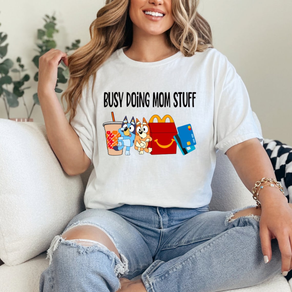 Busy Doing Mom Stuff Shirt, Funny Mom Shirt, Blu Christmas Shirt, Mama ...