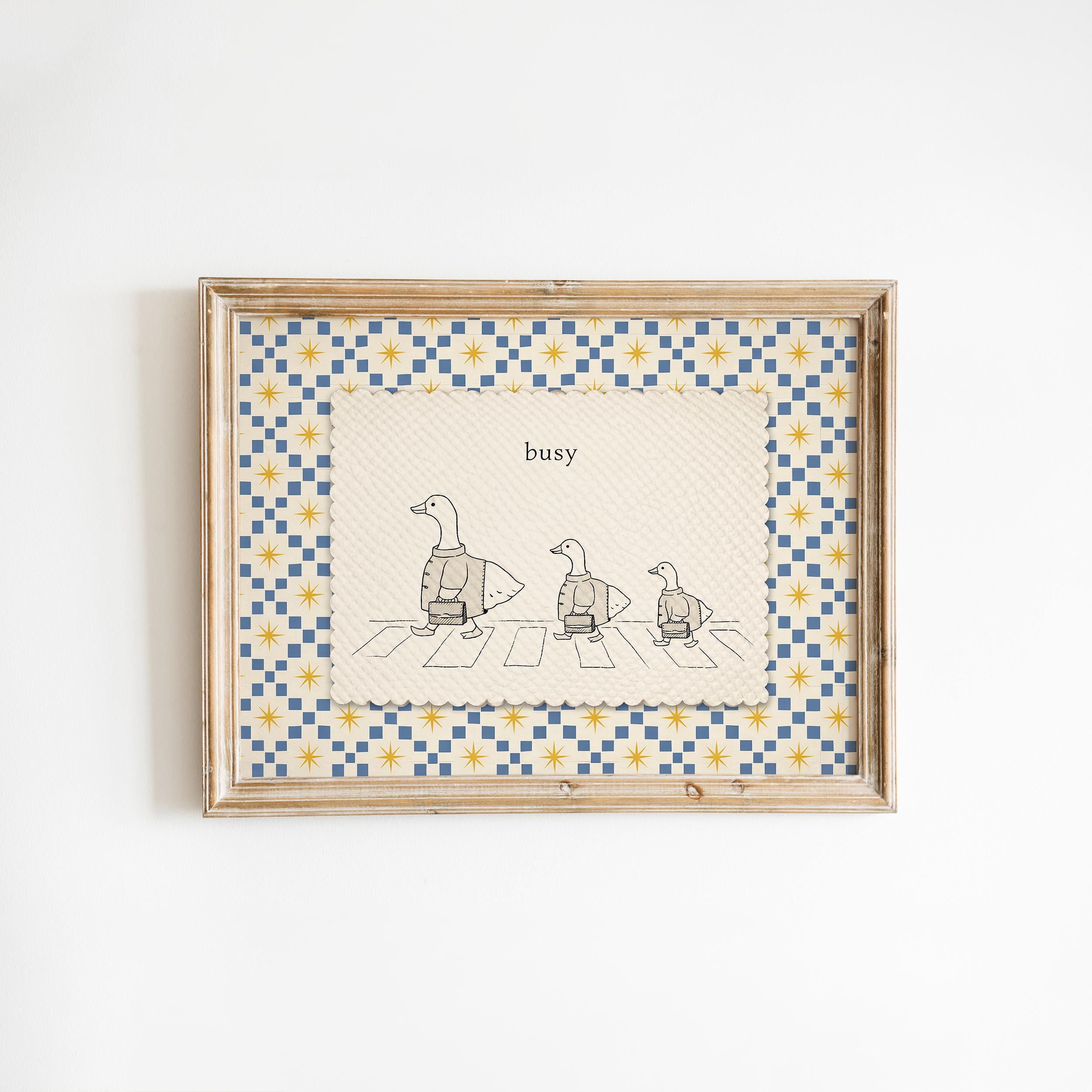 Busy Goose Print, Funny Goose Wall Art, Duck Family Crossing Poster ...