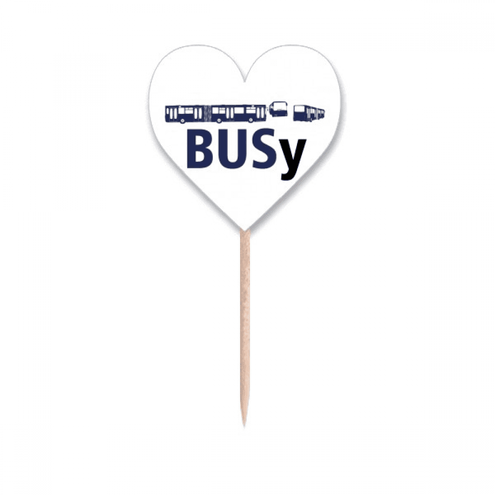Busy Public Transport Operation Bus Toothpick Flags Heart Lable Cupcake ...