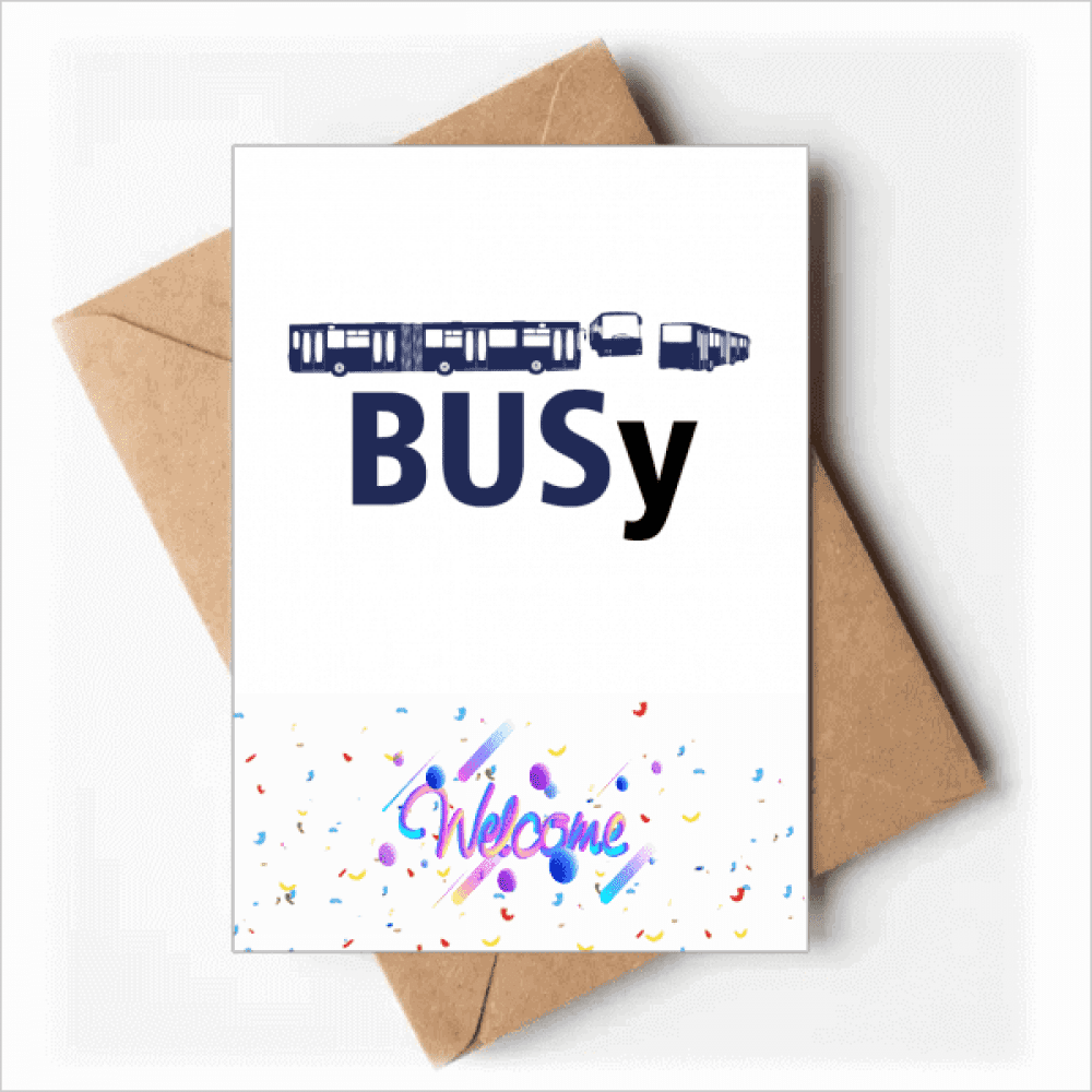 Busy Public Transport Operation Bus Welcome Back Greeting Cards ...
