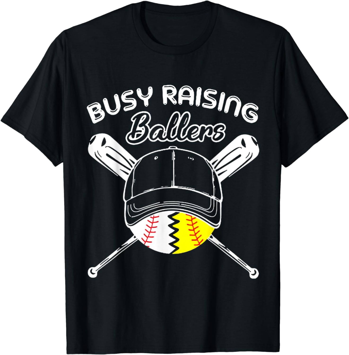 Busy Raising Ballers Baseball Love T Shirt Funny Softball - Walmart.com