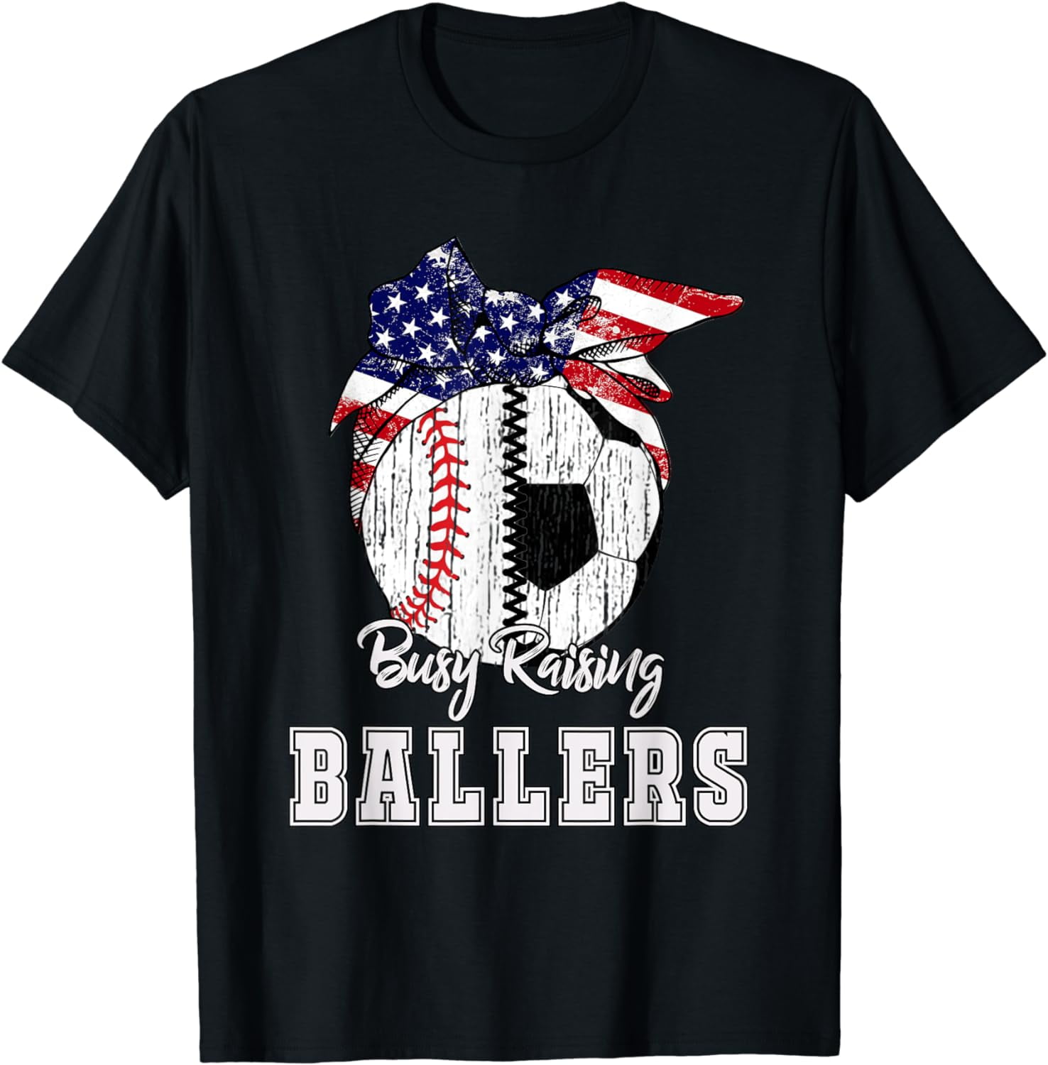 Busy Raising Ballers Baseball Soccer - Soccer mom T-Shirt - Walmart.com