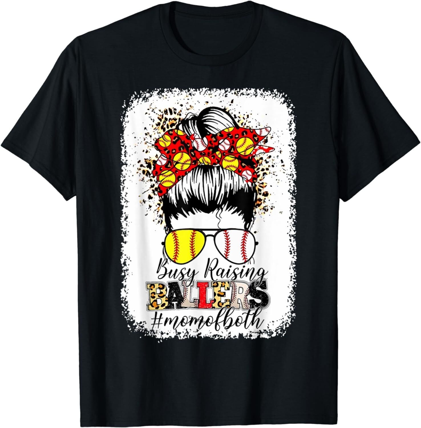 Busy Raising Ballers Baseball Softball Mom Of Both Funny T-Shirt S-6XL ...