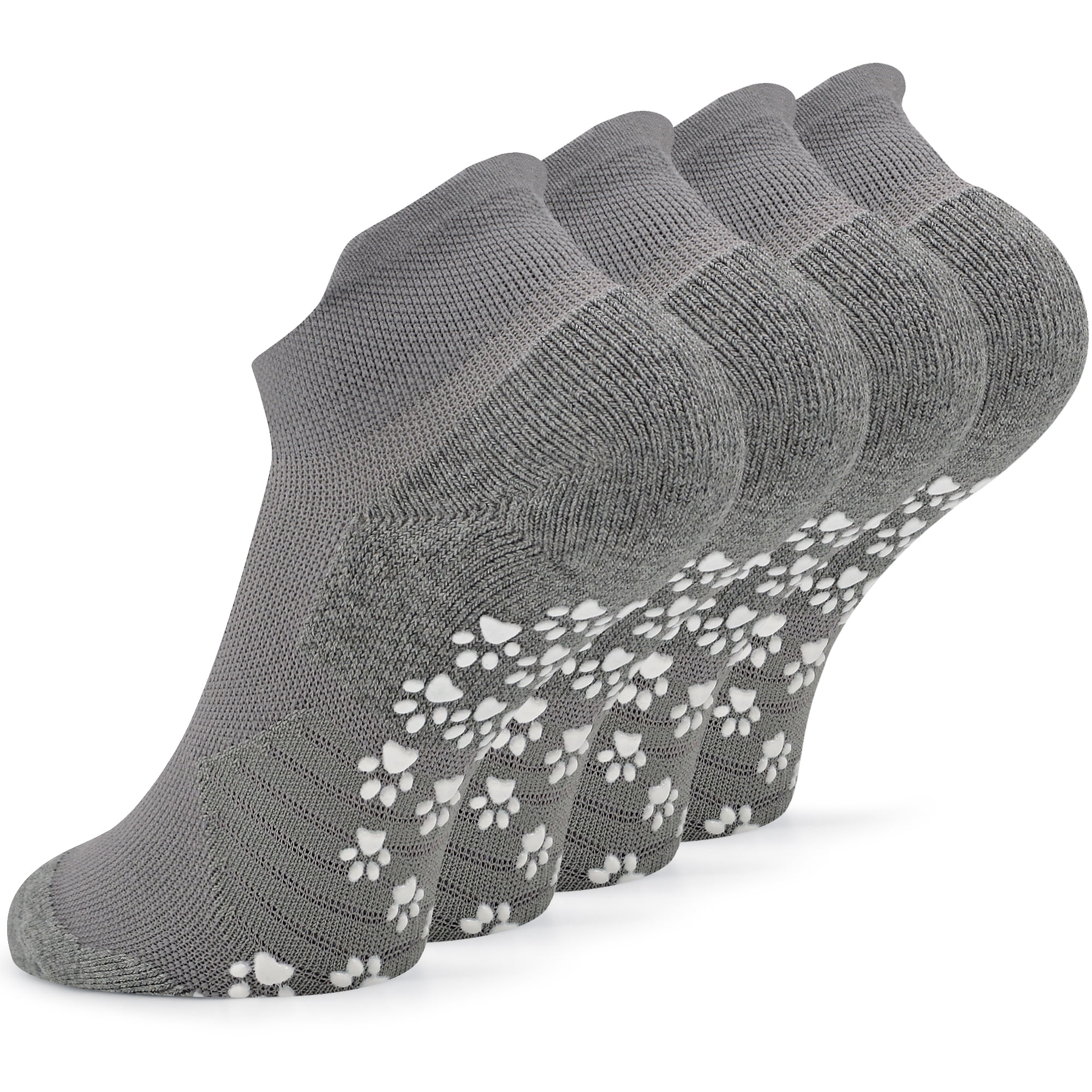 Busy Socks Dancer Pilates Gripper Socks with Cushion, Light Gray ...