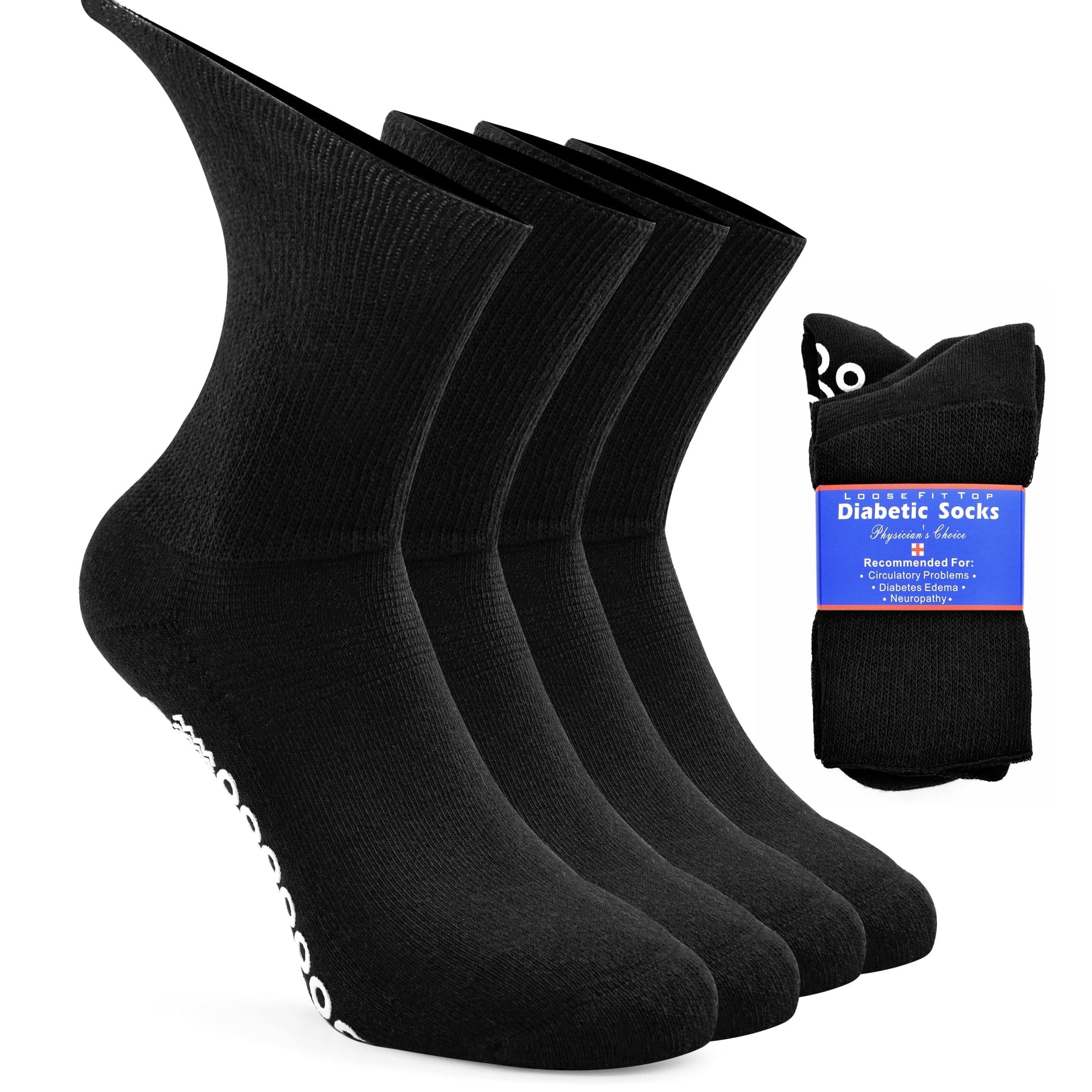 Busy Socks Unisex Seniors Grip Loose Top Cushioned Hospital Socks ...