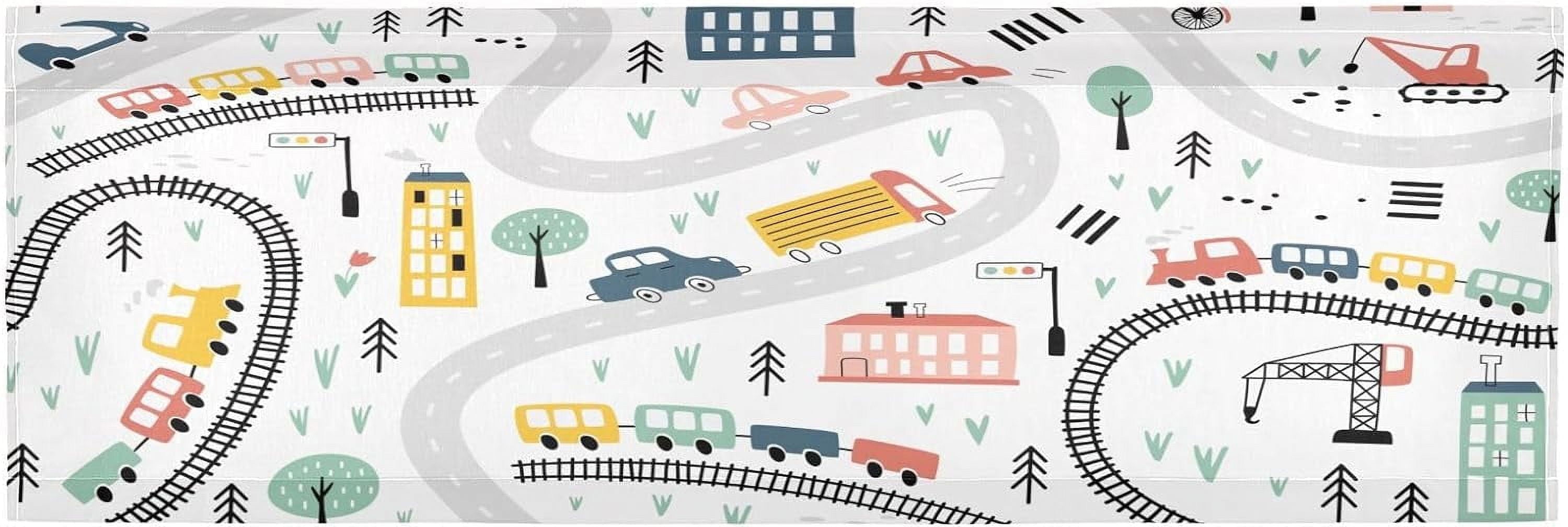 Busy Street Cars Curtain Valance for Kitchen Windows/Bathroom/Living ...