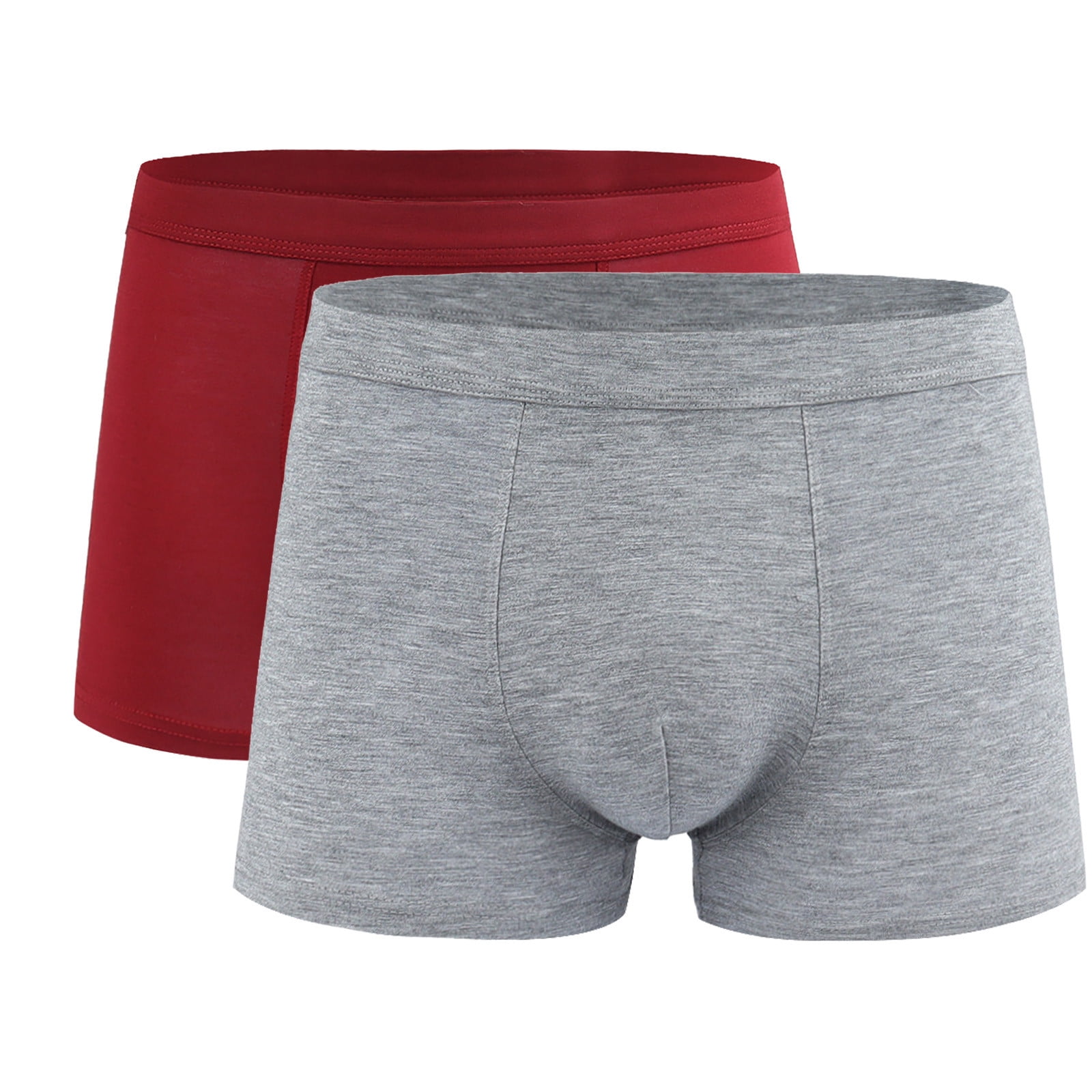 Busydd 2PC Mens Boxer Briefs Underwear Pack Solid Color Stretch Men's ...
