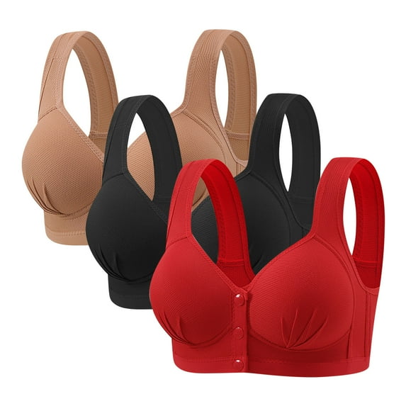 Busydd 3PC Bras for Women Comfortable Solid Color Nursing Bras Everyday ...