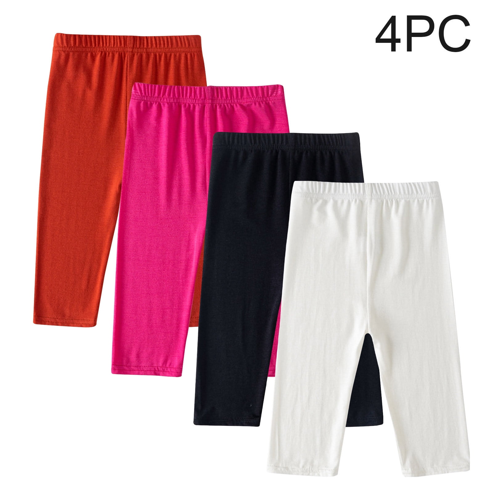 Busydd 4PC Leggings for Girls 2-13 Years Summer Stretch Girls Clothes ...