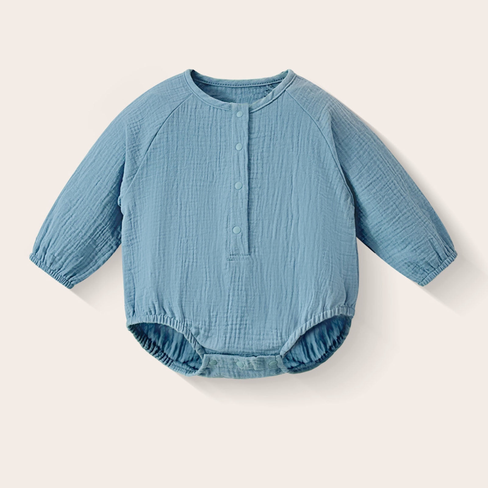 Busydd Baby Boy Romper 3 Months-2 Years Long Sleeve Button Down Front ...