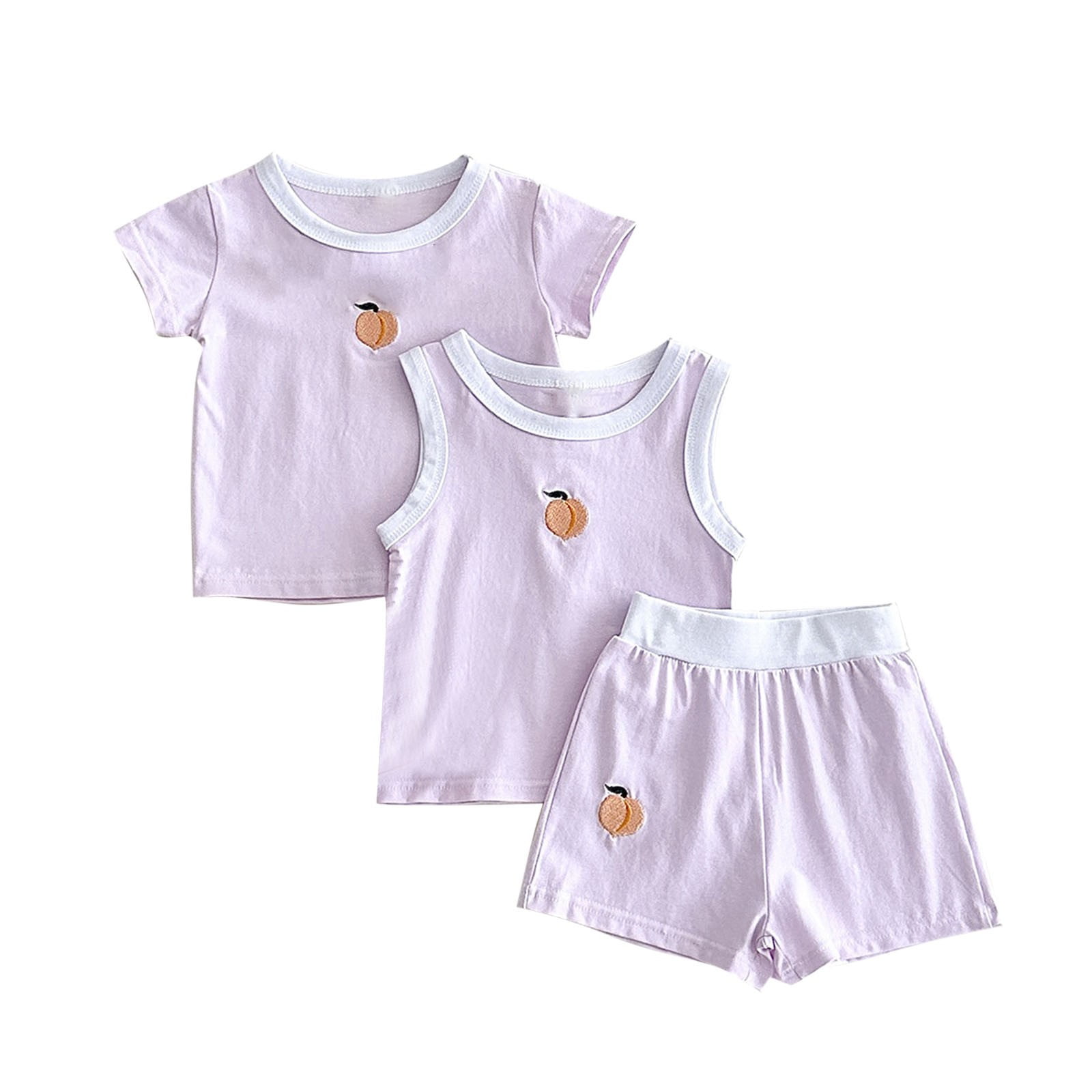 Busydd Baby Girl Clothes Round Neck Short Sleeve Tees Sleeveless Tanks ...