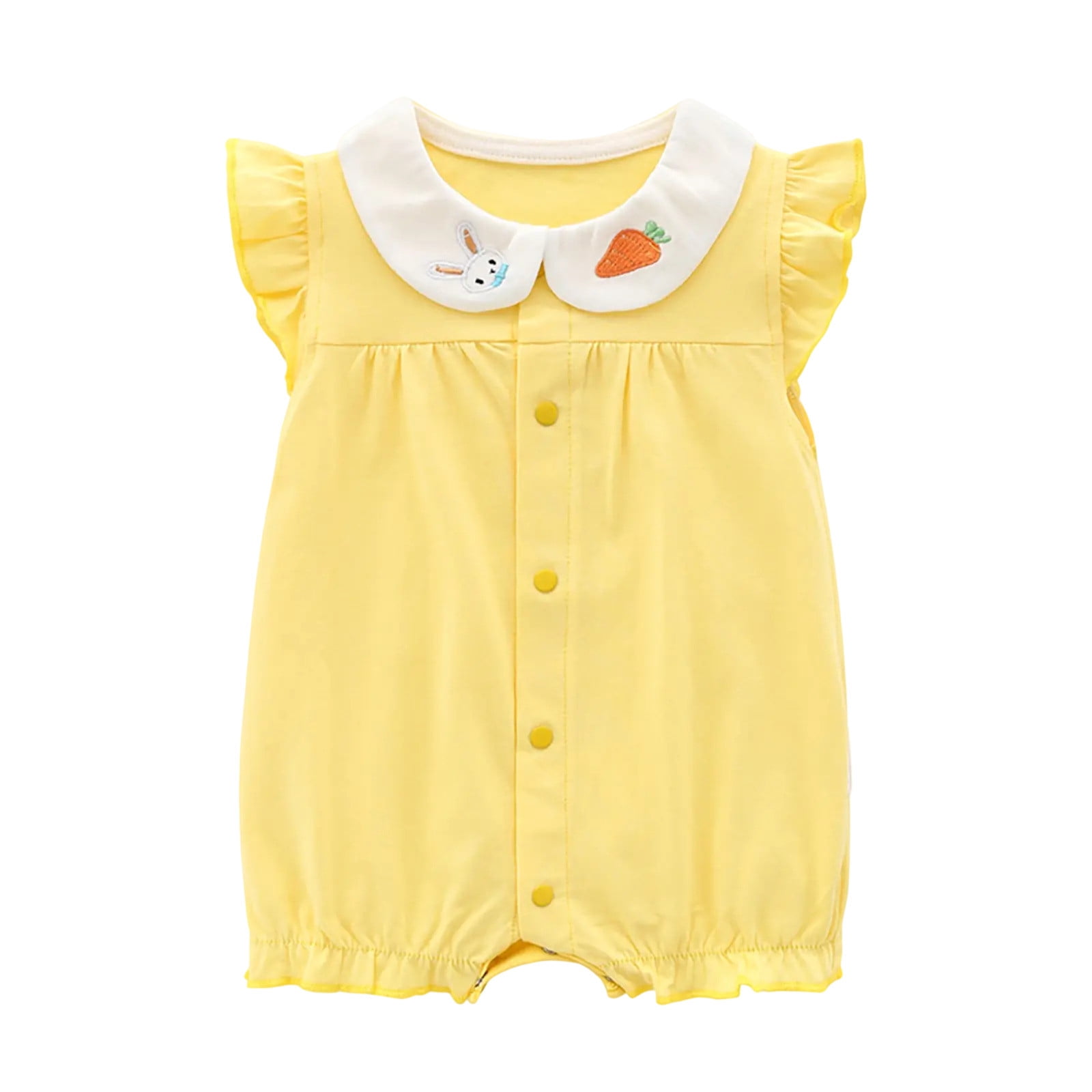 Busydd Baby Girl Clothes Short Sleeve Round Neck Toddler Romper Comfy ...