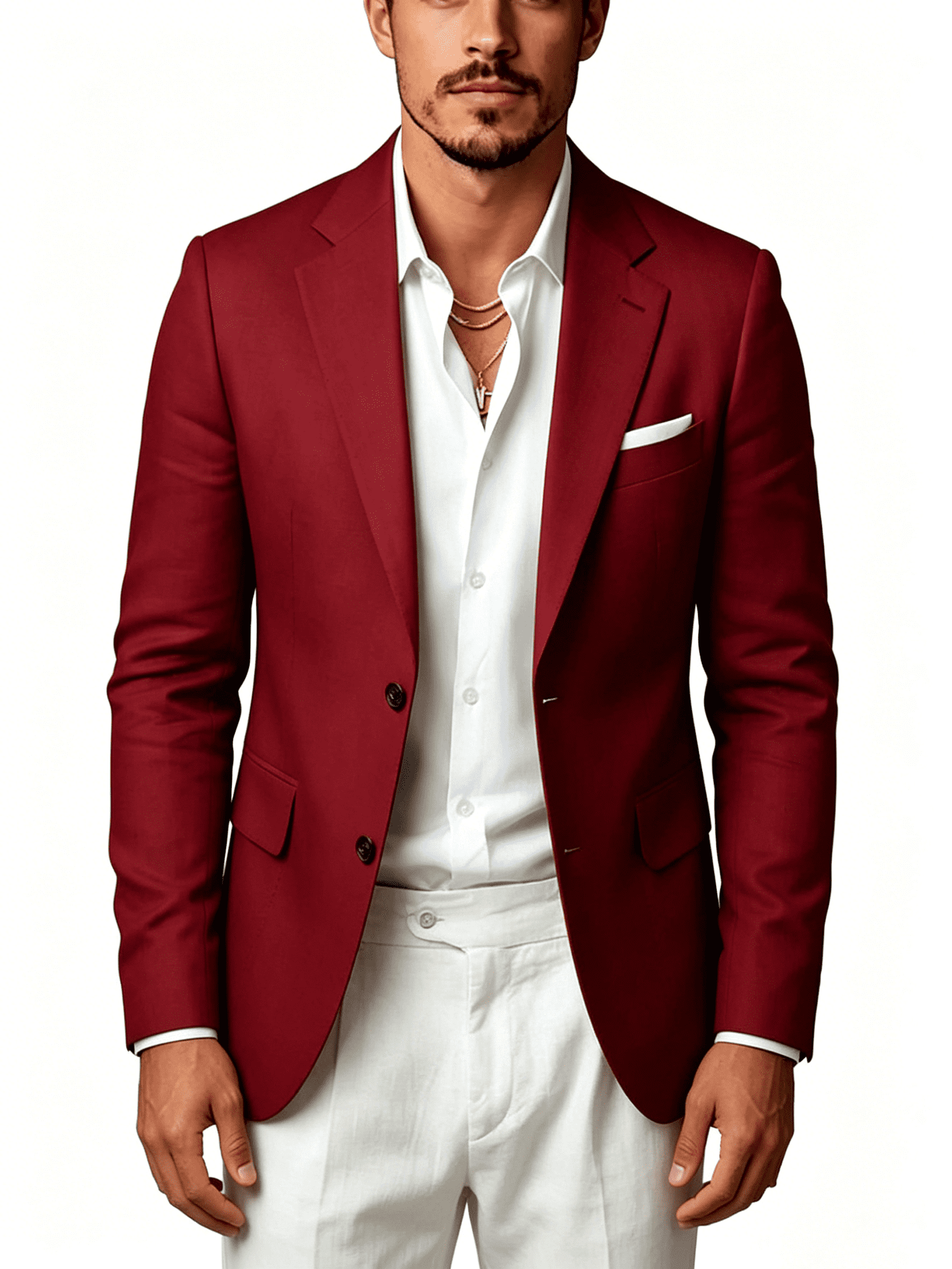 Busydd Blazer for Men with Single Button Fashion Business Chest Pocket ...