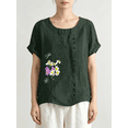 Busydd Boho Tops for Women Trendy Floral Print Short Sleeve Womens ...