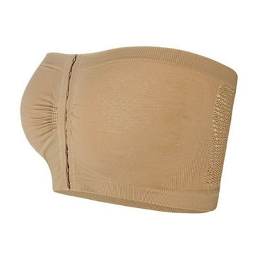 Women's Plus Size Full Coverage Strapless Bandeau Bra with Removable ...