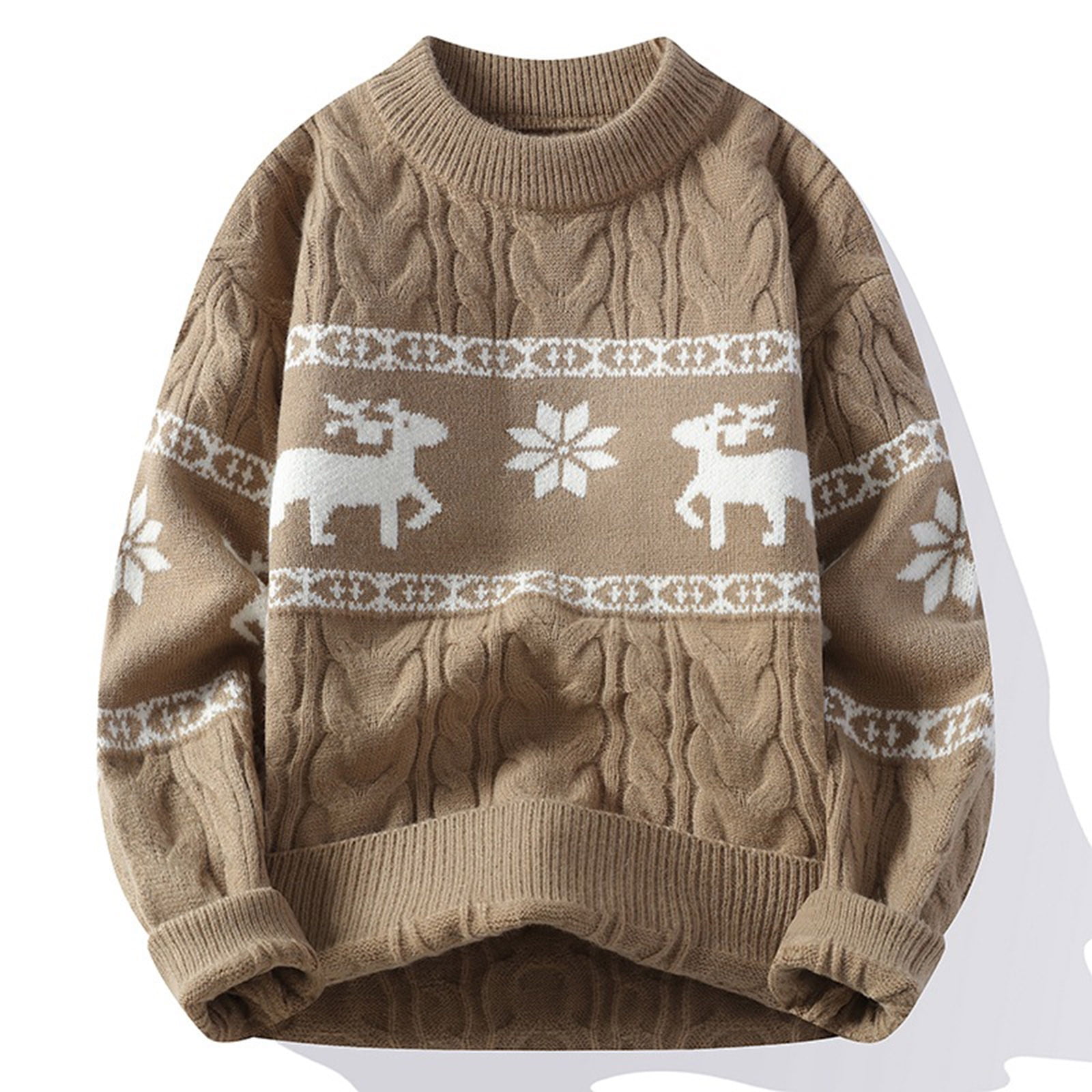 Busydd Christmas Sweaters for Men Trendy Xmas Deer Print Holiday Knit ...