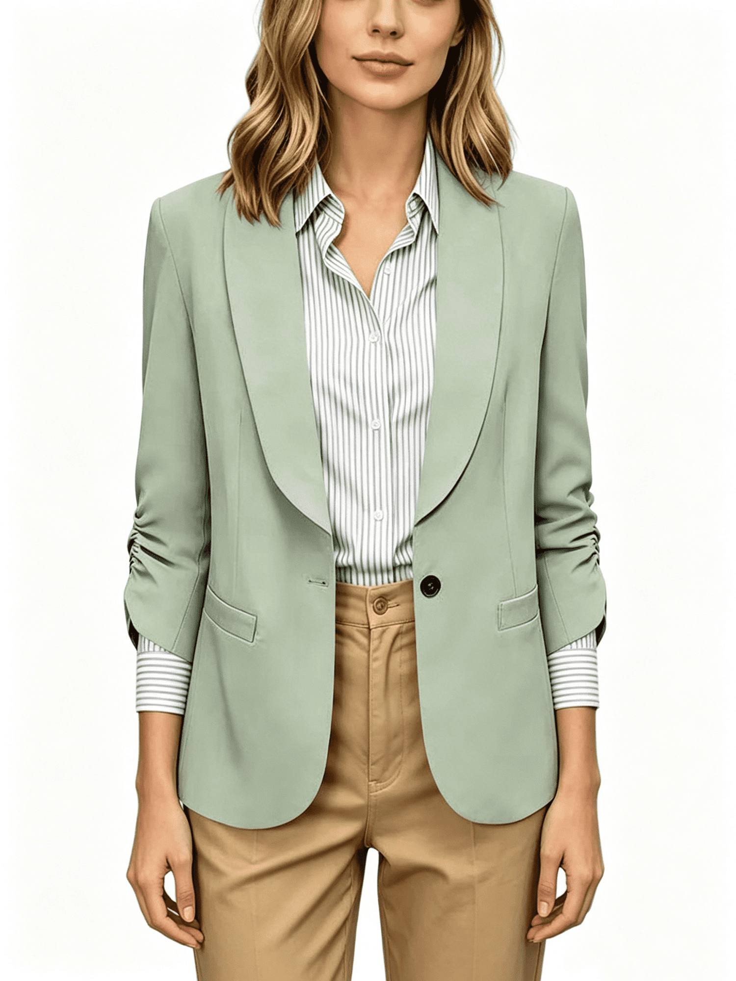 Busydd Classic Blazers for Women with Flap Pockets Formal Business ...