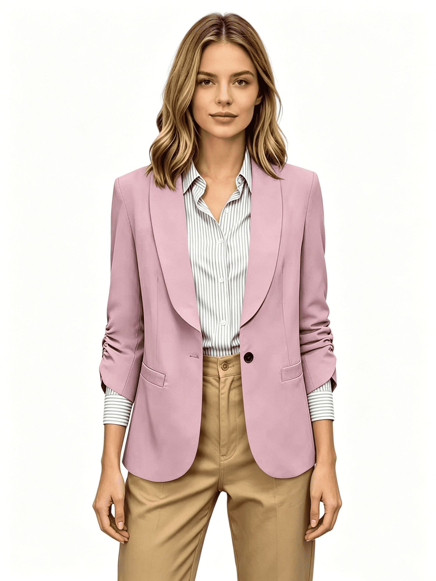 Busydd Classic Blazers for Women with Flap Pockets Formal Business ...