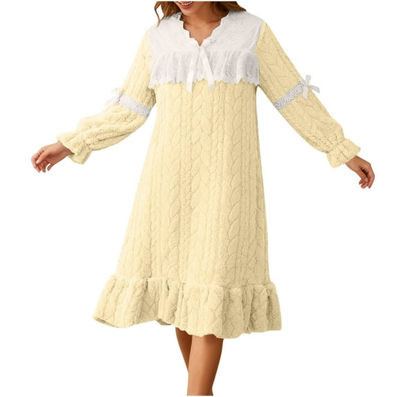 Busydd Dresses for Women Fashion Warm Flannel Winter Pajamas for Women ...