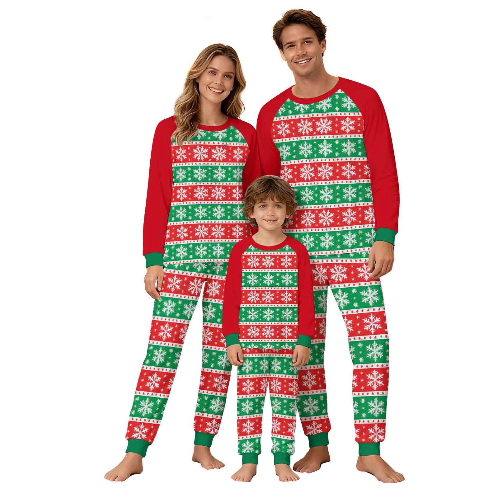 Busydd Family Christmas Pajamas Matching Sets Fashion Long Sleeve ...