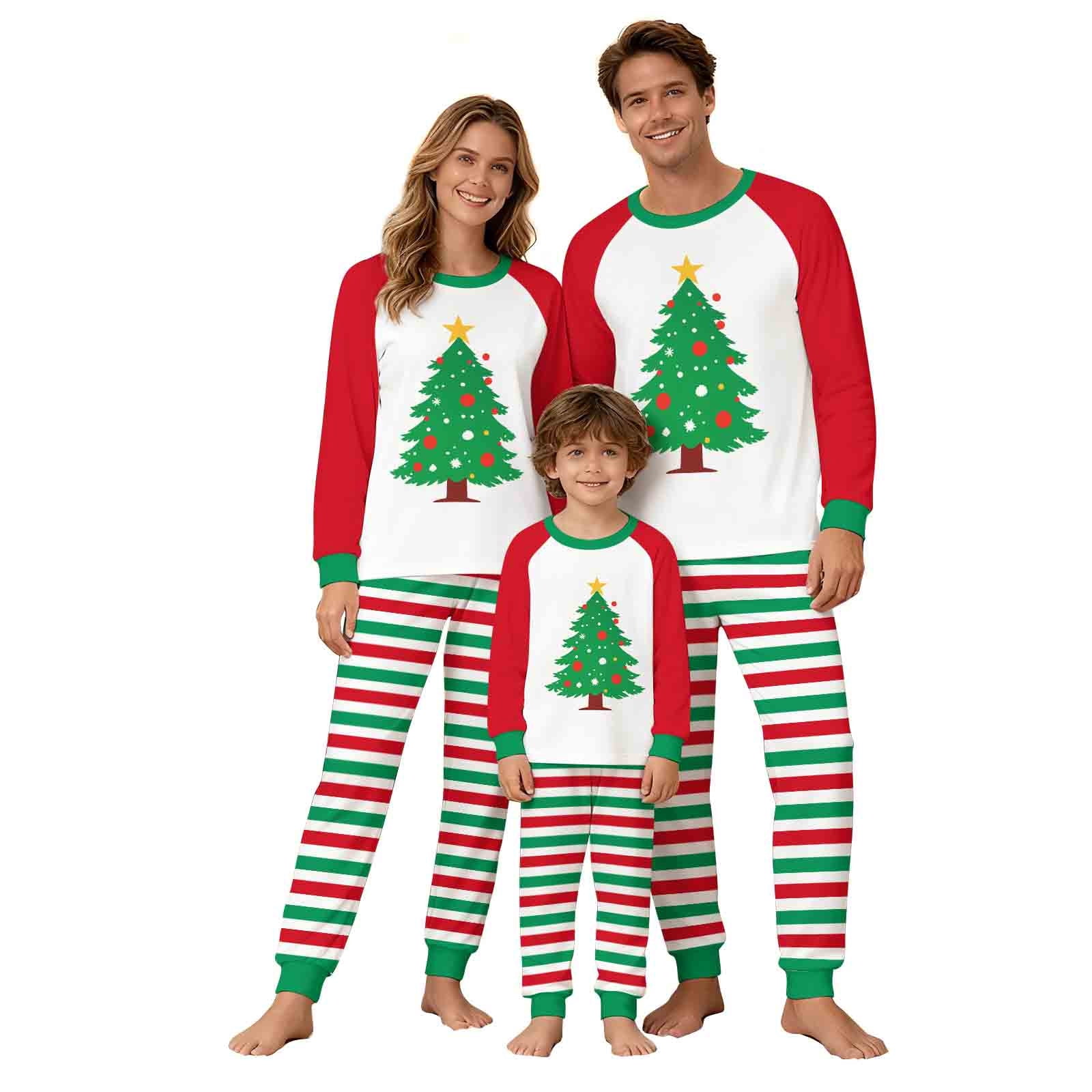 Busydd Family Pajamas Matching Sets Trendy Casual Print Christmas ...